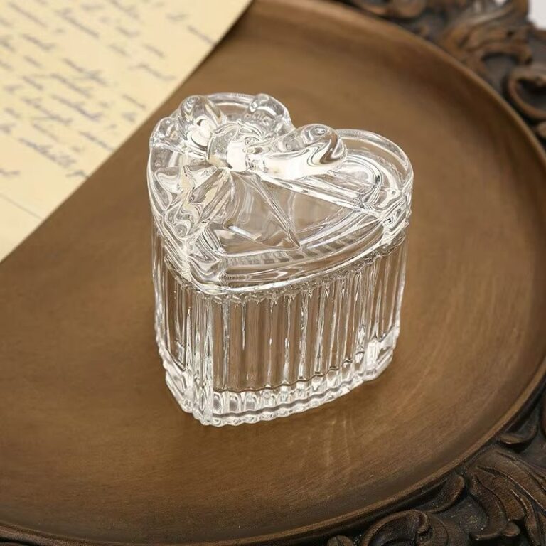 Crystal heart glass jar [ pack of 2 jars] - Soapaloop